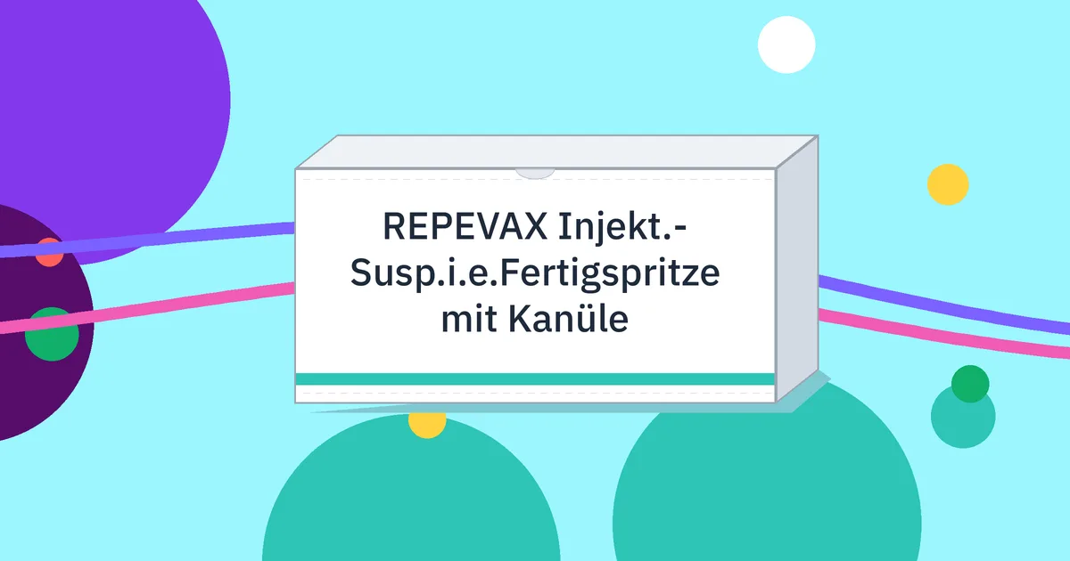 Symbolbild: Packung mit der Aufschrift REPEVAX Injekt.-Susp.i.e.Fertigspritze mit Kanüle (PZN 16867652) – Verfügbarkeit und Bezug in Apotheken in Frankfurt am Main