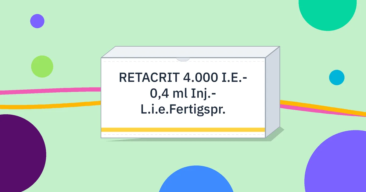 Symbolbild: Packung mit der Aufschrift RETACRIT 4.000 I.E.-0,4 ml Inj.-L.i.e.Fertigspr. (PZN 11664335) – Verfügbarkeit und Bezug in Apotheken in Frankfurt am Main