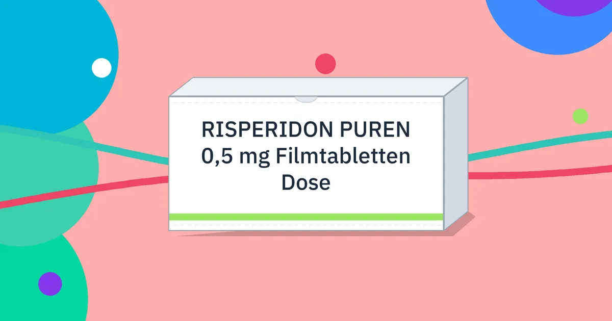 Symbolbild: Packung mit der Aufschrift RISPERIDON PUREN 0,5 mg Filmtabletten Dose (PZN 11358058) – Verfügbarkeit und Bezug in Apotheken in Frankfurt am Main