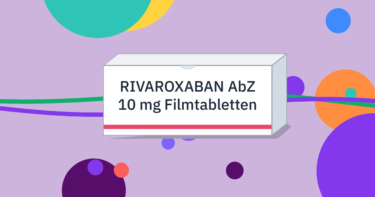 Symbolbild: Packung mit der Aufschrift RIVAROXABAN AbZ 10 mg Filmtabletten (PZN 18826947) – Verfügbarkeit und Bezug in Apotheken in Frankfurt am Main