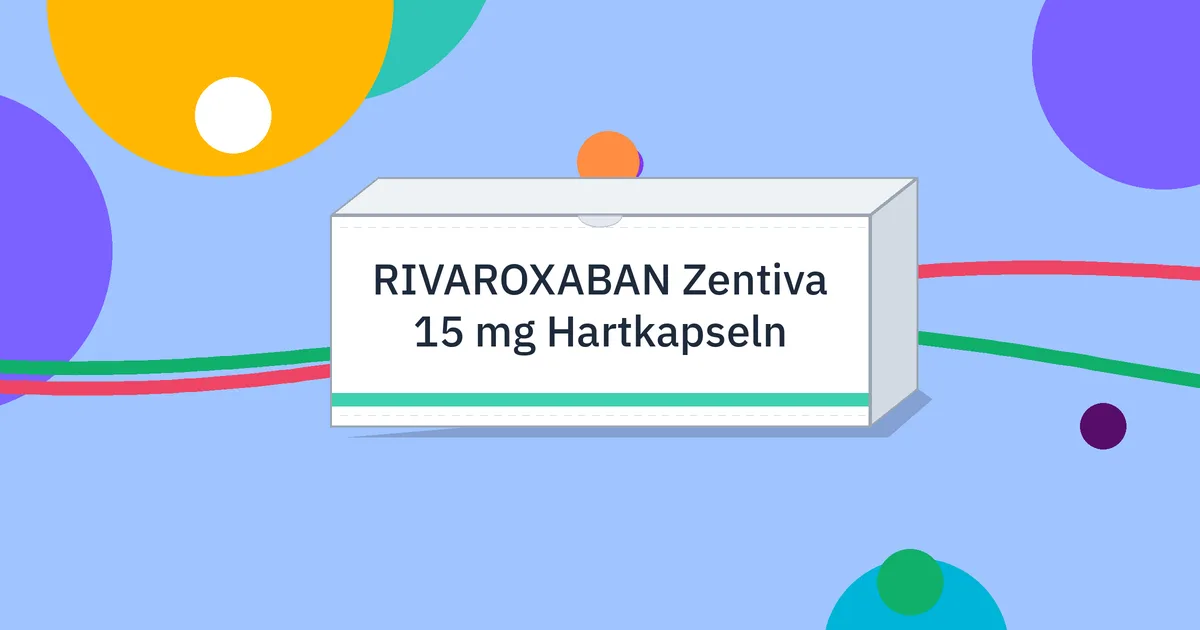 Symbolbild: Packung mit der Aufschrift RIVAROXABAN Zentiva 15 mg Hartkapseln (PZN 19053565) – Verfügbarkeit und Bezug in Apotheken in Frankfurt am Main