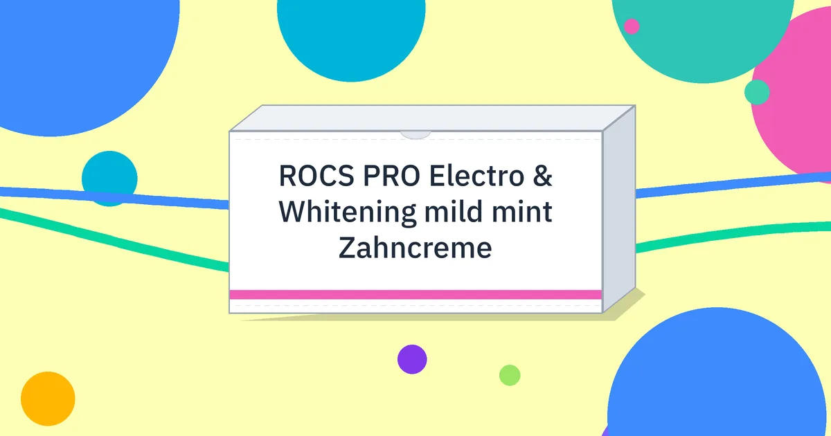 Symbolbild: Packung mit der Aufschrift ROCS PRO Electro & Whitening mild mint Zahncreme (PZN 18087450) – Verfügbarkeit und Bezug in Apotheken in Frankfurt am Main