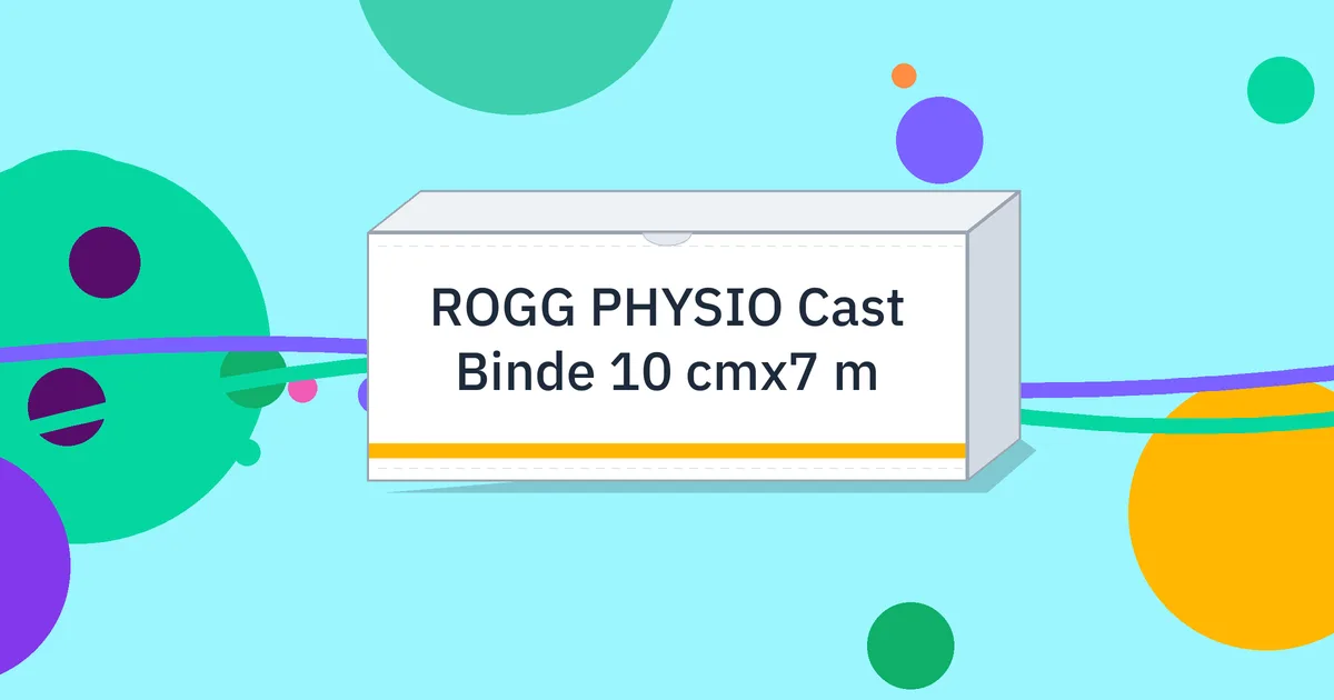 Symbolbild: Packung mit der Aufschrift ROGG PHYSIO Cast Binde 10 cmx7 m (PZN 04049670) – Verfügbarkeit und Bezug in Apotheken in Frankfurt am Main