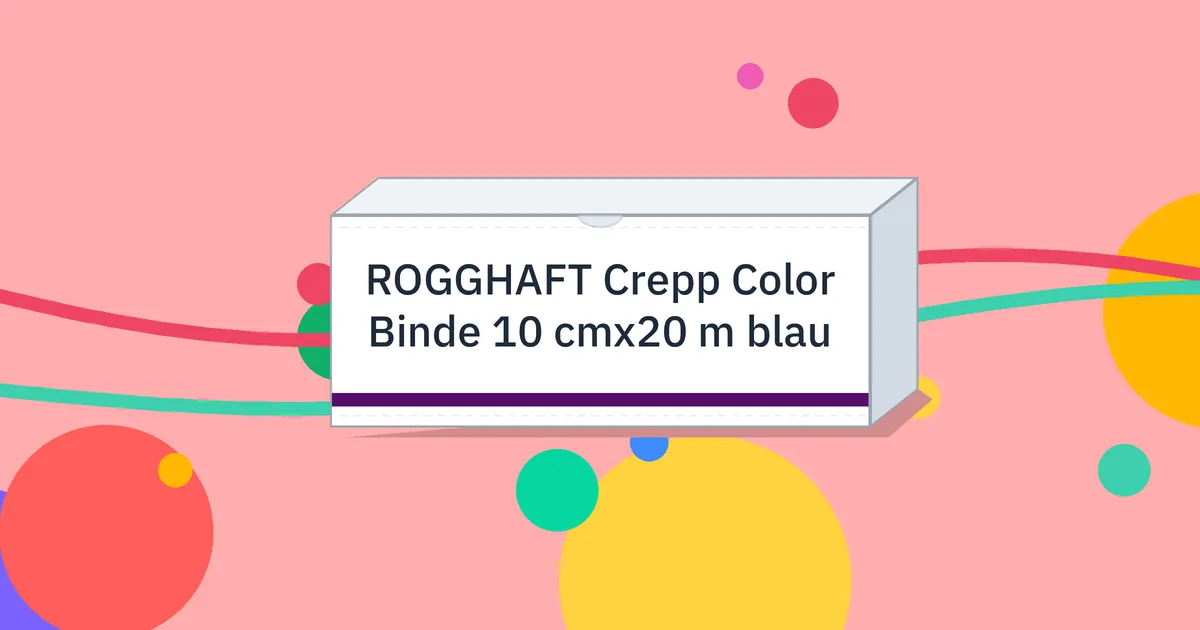 Symbolbild: Packung mit der Aufschrift ROGGHAFT Crepp Color Binde 10 cmx20 m blau (PZN 08419572) – Verfügbarkeit und Bezug in Apotheken in Frankfurt am Main