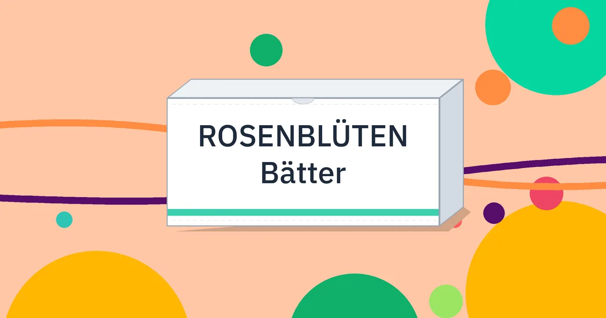 Symbolbild: Packung mit der Aufschrift ROSENBLÜTEN Bätter (PZN 16238382) – Verfügbarkeit und Bezug in Apotheken in Frankfurt am Main