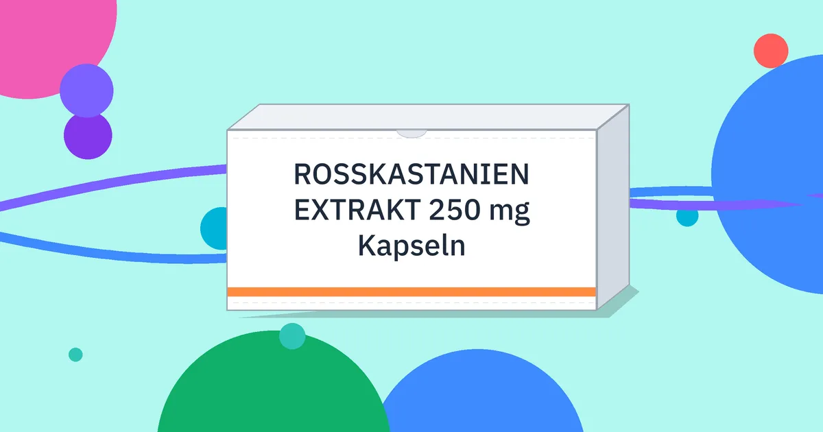 Symbolbild: Packung mit der Aufschrift ROSSKASTANIEN EXTRAKT 250 mg Kapseln (PZN 18216947) – Verfügbarkeit und Bezug in Apotheken in Frankfurt am Main