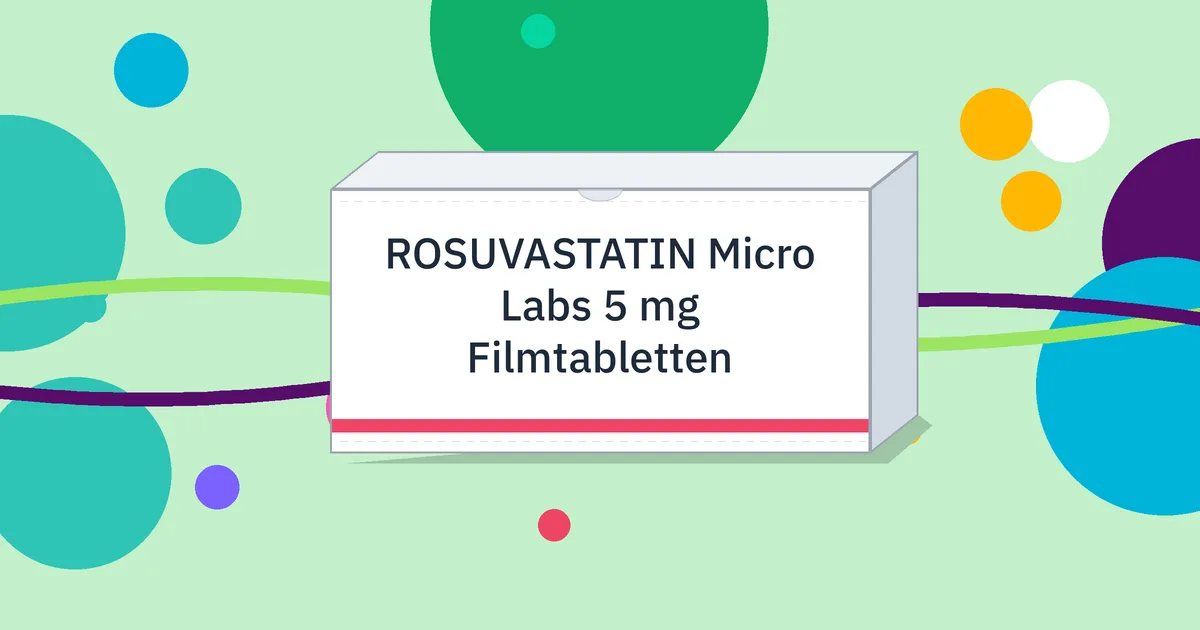 Symbolbild: Packung mit der Aufschrift ROSUVASTATIN Micro Labs 5 mg Filmtabletten (PZN 18152911) – Verfügbarkeit und Bezug in Apotheken in Frankfurt am Main