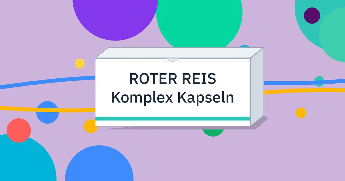 Symbolbild: Packung mit der Aufschrift ROTER REIS Komplex Kapseln (PZN 19133927) – Verfügbarkeit und Bezug in Apotheken in Frankfurt am Main