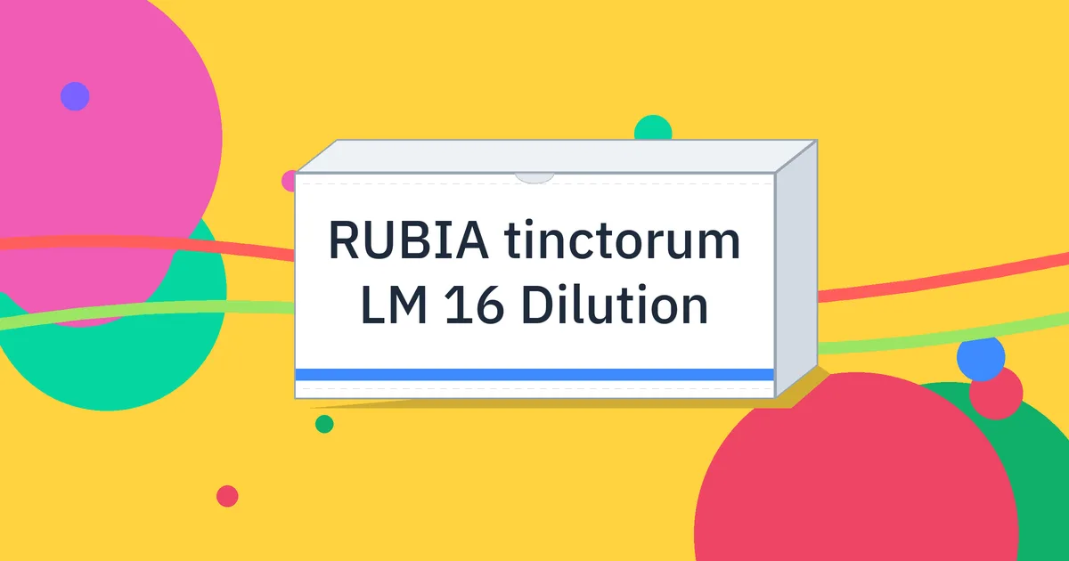 Symbolbild: Packung mit der Aufschrift RUBIA tinctorum LM 16 Dilution (PZN 13056798) – Verfügbarkeit und Bezug in Apotheken in Frankfurt am Main