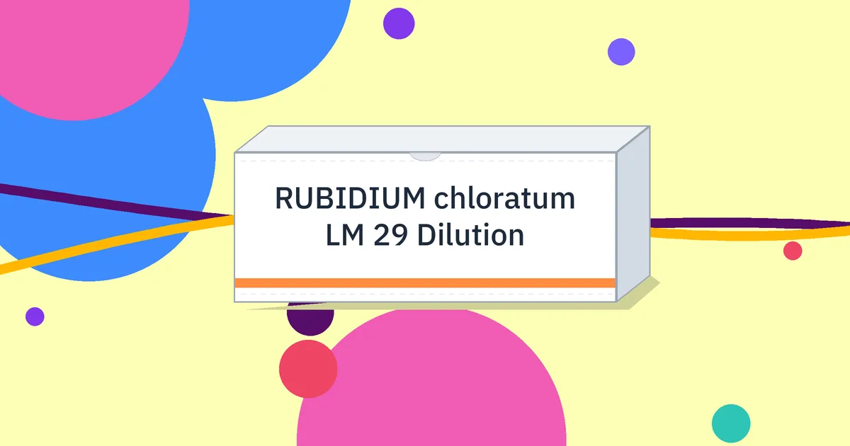 Symbolbild: Packung mit der Aufschrift RUBIDIUM chloratum LM 29 Dilution (PZN 13172033) – Verfügbarkeit und Bezug in Apotheken in Frankfurt am Main