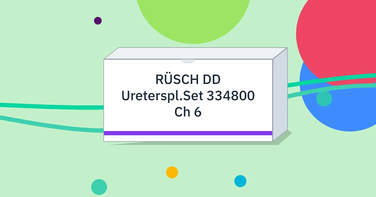 Symbolbild: Packung mit der Aufschrift RÜSCH DD Ureterspl.Set 334800 Ch 6 (PZN 04249682) – Verfügbarkeit und Bezug in Apotheken in Frankfurt am Main