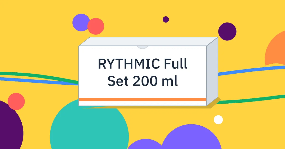 Symbolbild: Packung mit der Aufschrift RYTHMIC Full Set 200 ml (PZN 20948132) – Verfügbarkeit und Bezug in Apotheken in Frankfurt am Main