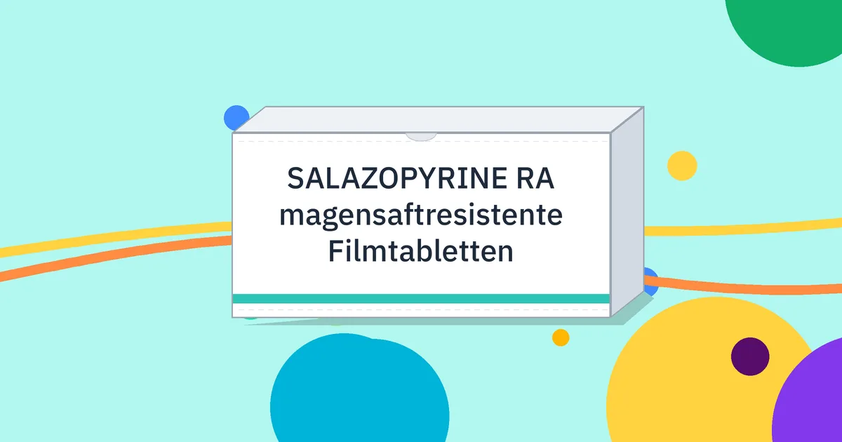 Symbolbild: Packung mit der Aufschrift SALAZOPYRINE RA magensaftresistente Filmtabletten (PZN 01604556) – Verfügbarkeit und Bezug in Apotheken in Frankfurt am Main
