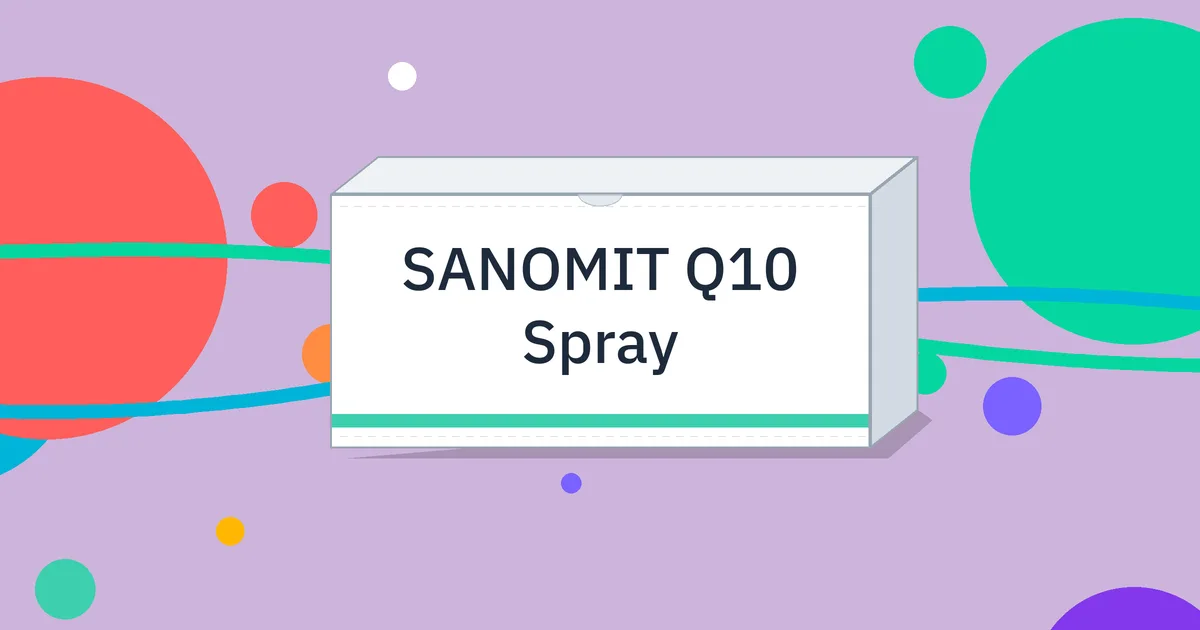 Symbolbild: Packung mit der Aufschrift SANOMIT Q10 Spray (PZN 18653932) – Verfügbarkeit und Bezug in Apotheken in Frankfurt am Main