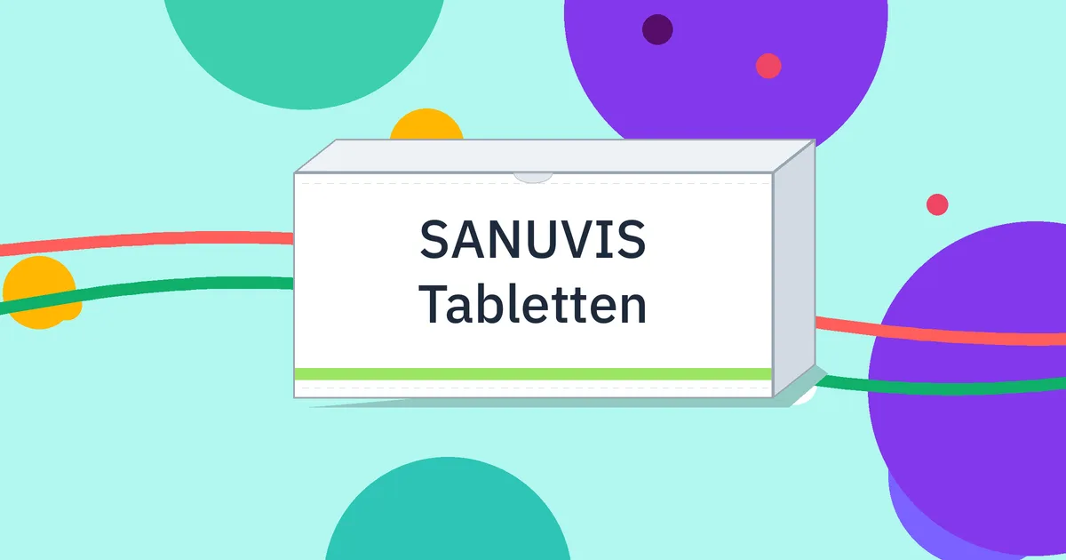Symbolbild: Packung mit der Aufschrift SANUVIS Tabletten (PZN 00572050) – Verfügbarkeit und Bezug in Apotheken in Frankfurt am Main