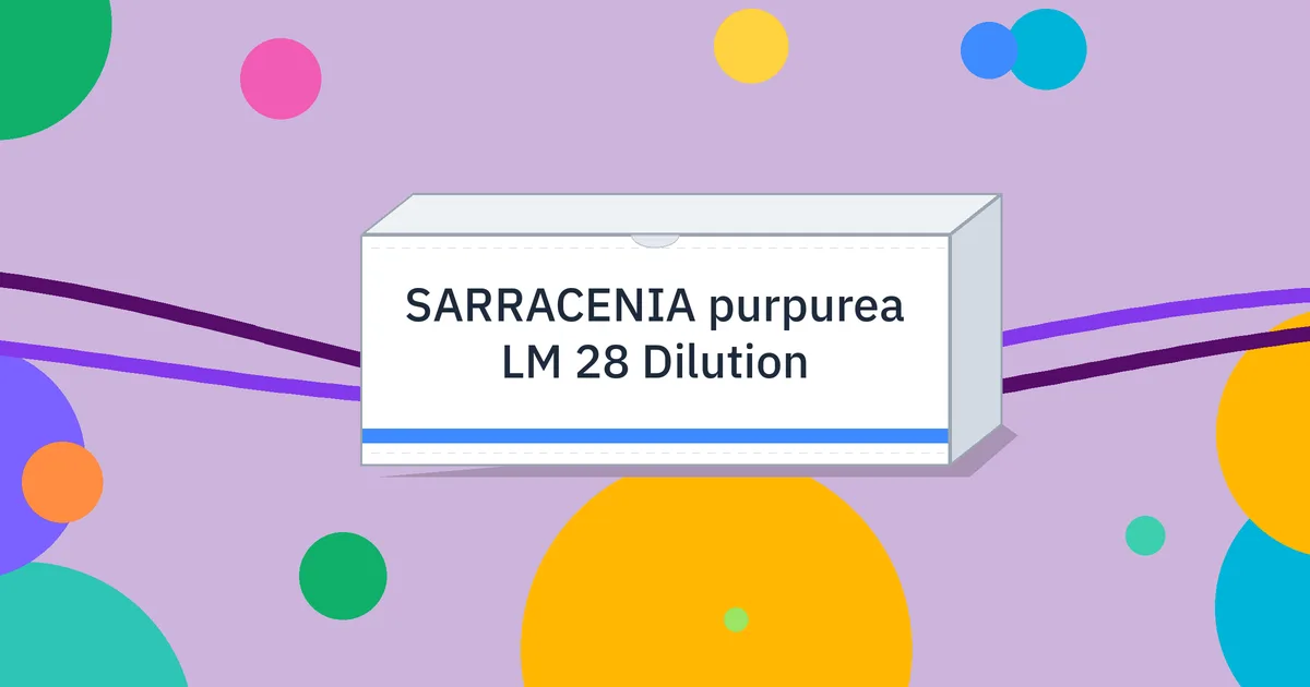 Symbolbild: Packung mit der Aufschrift SARRACENIA purpurea LM 28 Dilution (PZN 13182824) – Verfügbarkeit und Bezug in Apotheken in Frankfurt am Main
