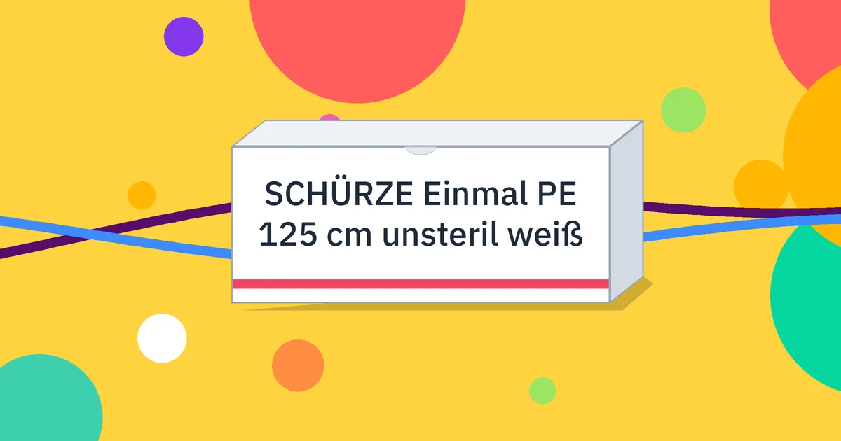 Symbolbild: Packung mit der Aufschrift SCHÜRZE Einmal PE 125 cm unsteril weiß (PZN 10125180) – Verfügbarkeit und Bezug in Apotheken in Frankfurt am Main