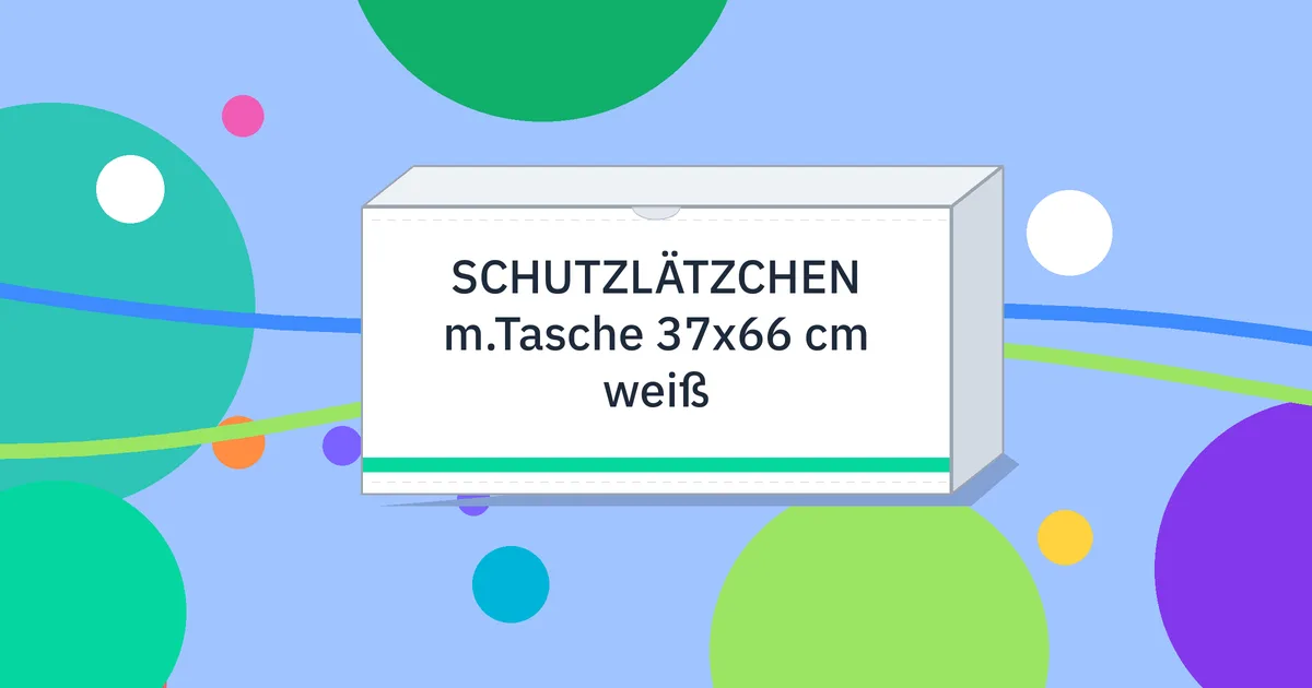 Symbolbild: Packung mit der Aufschrift SCHUTZLÄTZCHEN m.Tasche 37x66 cm weiß (PZN 16924410) – Verfügbarkeit und Bezug in Apotheken in Frankfurt am Main