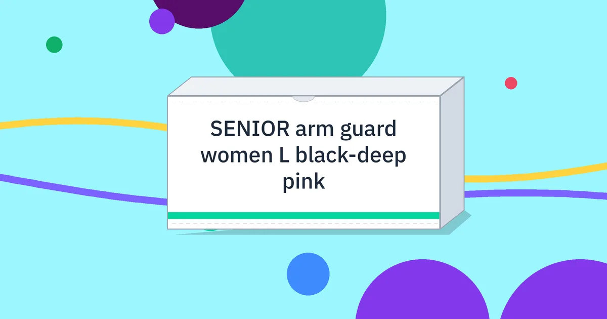 Symbolbild: Packung mit der Aufschrift SENIOR arm guard women L black-deep pink (PZN 13513445) – Verfügbarkeit und Bezug in Apotheken in Frankfurt am Main