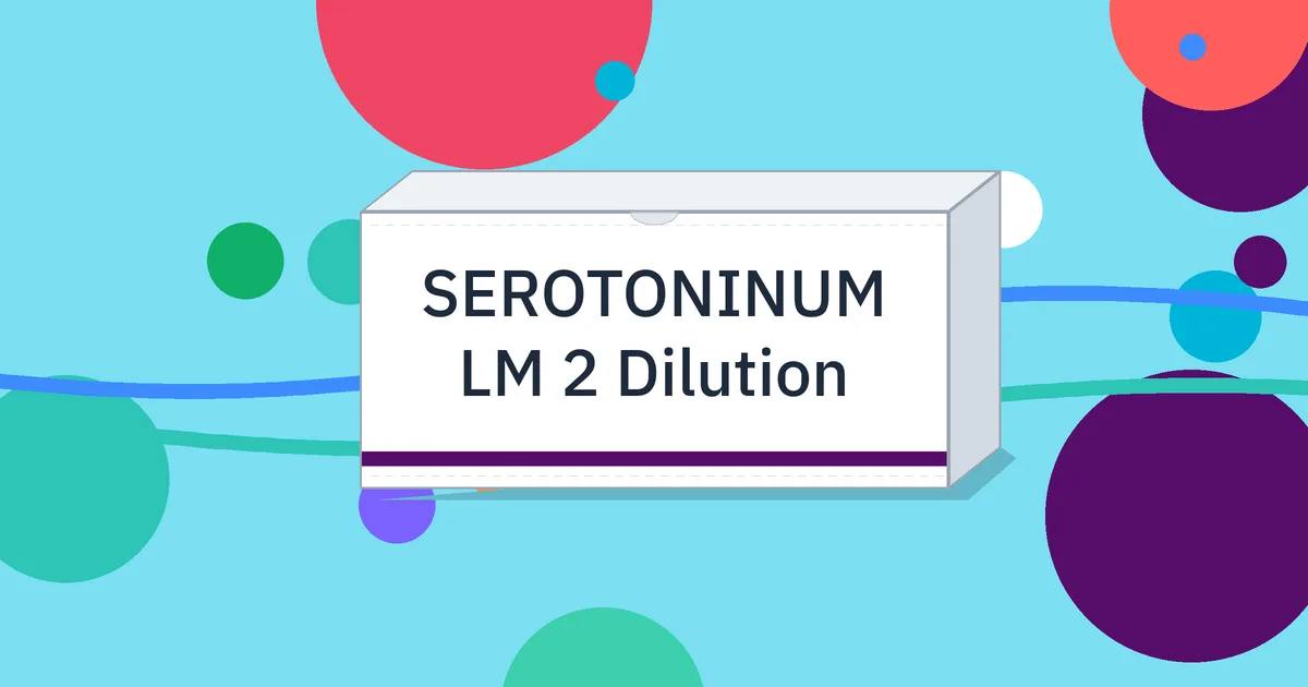 Symbolbild: Packung mit der Aufschrift SEROTONINUM LM 2 Dilution (PZN 13188761) – Verfügbarkeit und Bezug in Apotheken in Frankfurt am Main