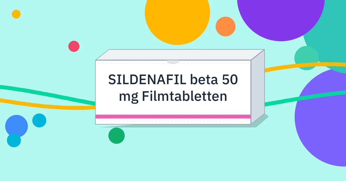 Symbolbild: Packung mit der Aufschrift SILDENAFIL beta 50 mg Filmtabletten (PZN 14243002) – Verfügbarkeit und Bezug in Apotheken in Frankfurt am Main