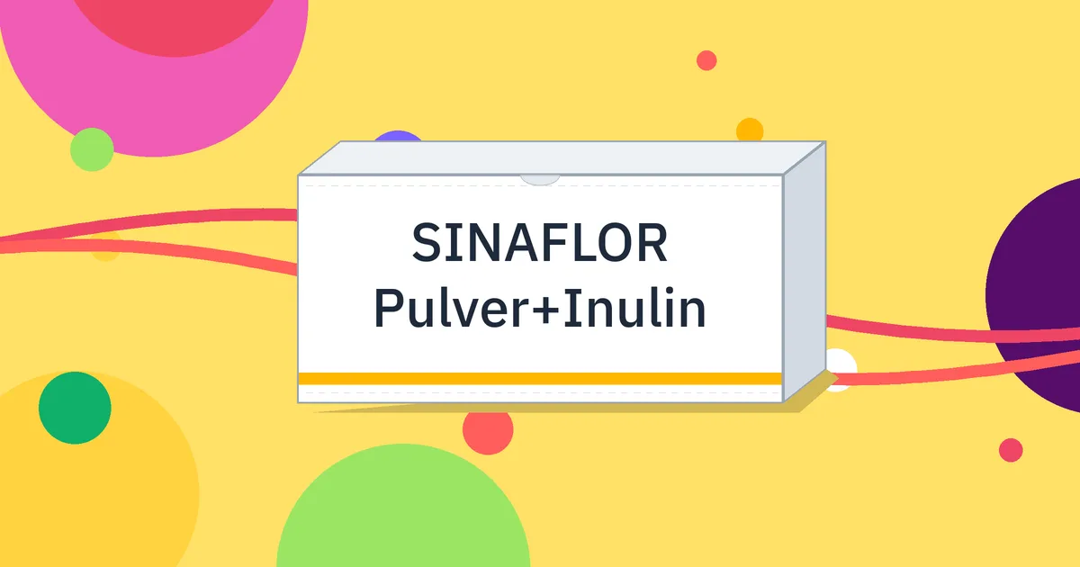Symbolbild: Packung mit der Aufschrift SINAFLOR Pulver+Inulin (PZN 17198236) – Verfügbarkeit und Bezug in Apotheken in Frankfurt am Main