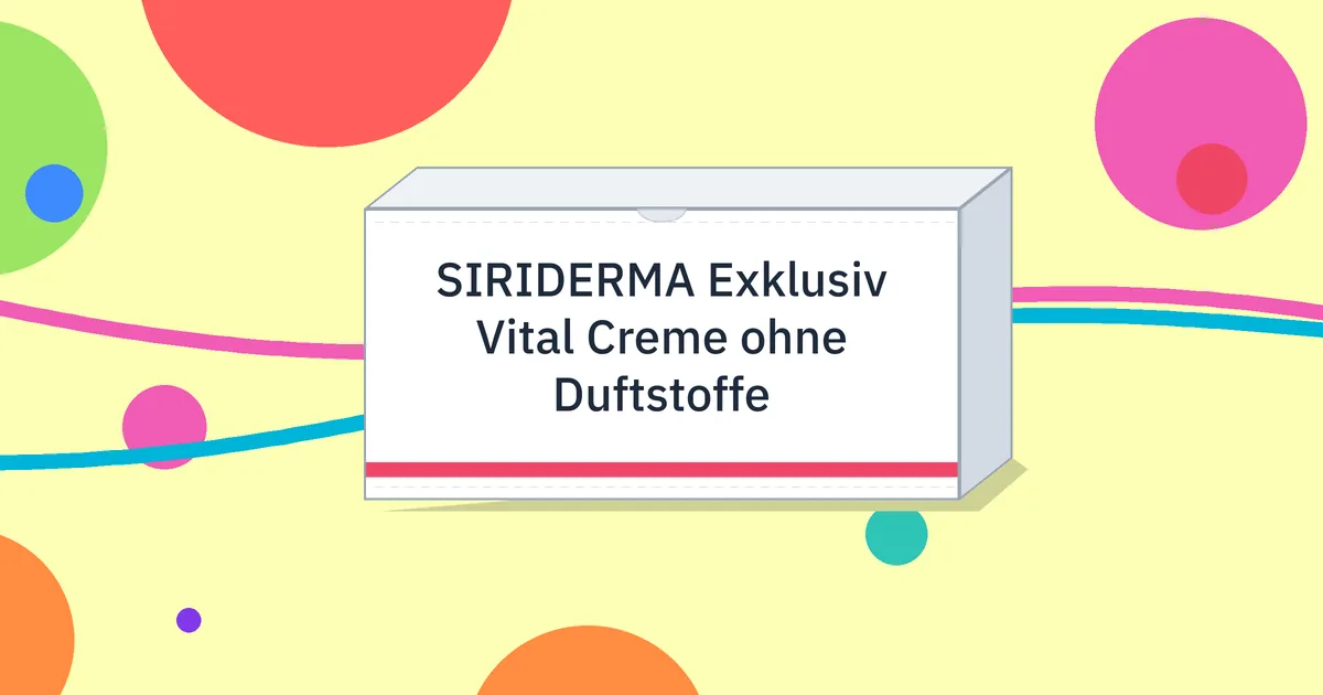 Symbolbild: Packung mit der Aufschrift SIRIDERMA Exklusiv Vital Creme ohne Duftstoffe (PZN 17561263) – Verfügbarkeit und Bezug in Apotheken in Frankfurt am Main
