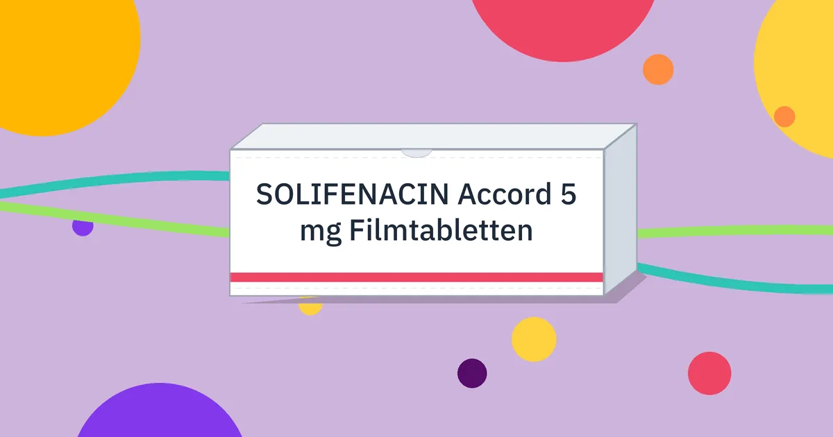Symbolbild: Packung mit der Aufschrift SOLIFENACIN Accord 5 mg Filmtabletten (PZN 12544461) – Verfügbarkeit und Bezug in Apotheken in Frankfurt am Main