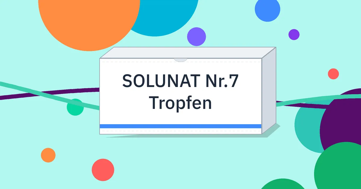 Symbolbild: Packung mit der Aufschrift SOLUNAT Nr.7 Tropfen (PZN 02939230) – Verfügbarkeit und Bezug in Apotheken in Frankfurt am Main