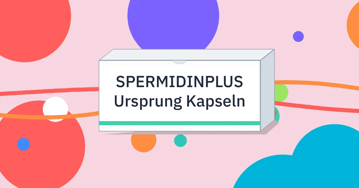 Symbolbild: Packung mit der Aufschrift SPERMIDINPLUS Ursprung Kapseln (PZN 16603717) – Verfügbarkeit und Bezug in Apotheken in Frankfurt am Main