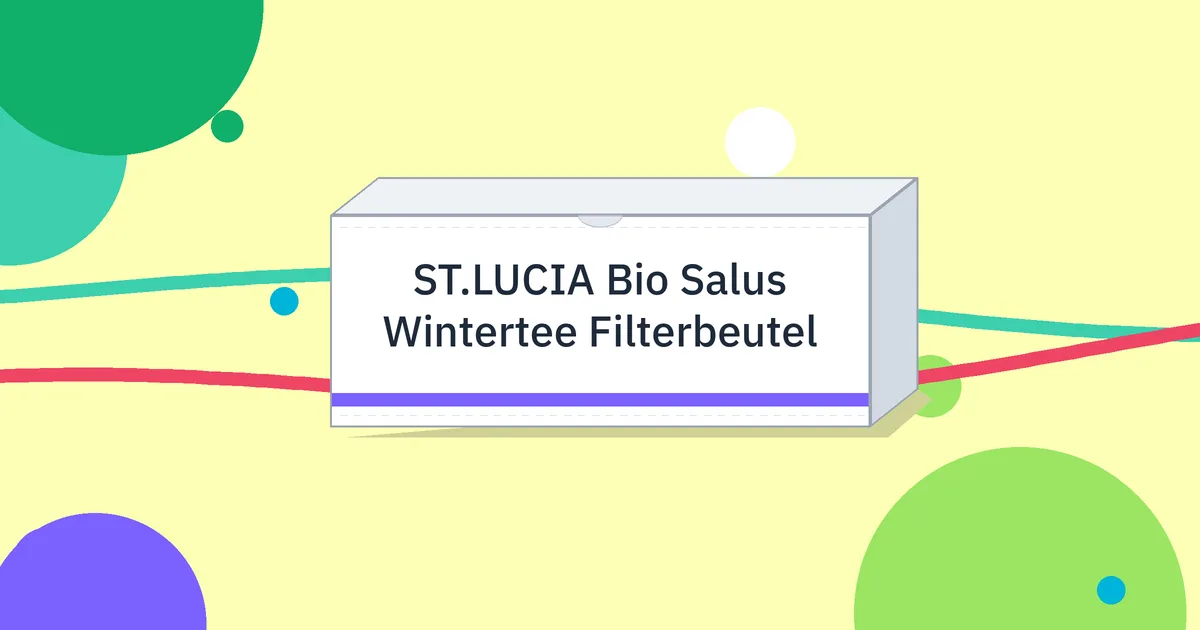 Symbolbild: Packung mit der Aufschrift ST.LUCIA Bio Salus Wintertee Filterbeutel (PZN 20103179) – Verfügbarkeit und Bezug in Apotheken in Frankfurt am Main