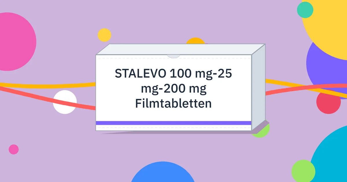 Symbolbild: Packung mit der Aufschrift STALEVO 100 mg-25 mg-200 mg Filmtabletten (PZN 00003056) – Verfügbarkeit und Bezug in Apotheken in Frankfurt am Main