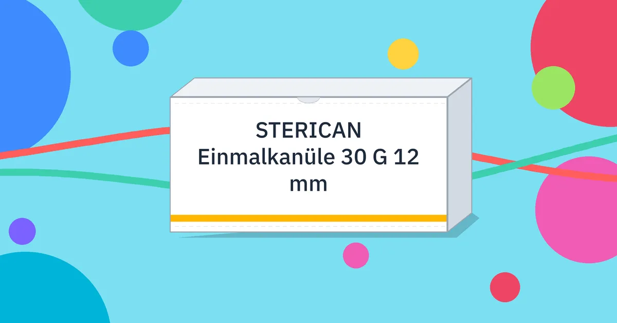 Symbolbild: Packung mit der Aufschrift STERICAN Einmalkanüle 30 G 12 mm (PZN 18746295) – Verfügbarkeit und Bezug in Apotheken in Frankfurt am Main