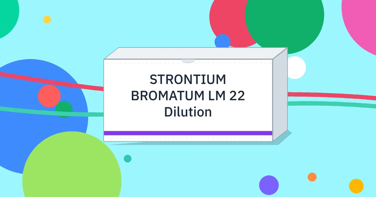 Symbolbild: Packung mit der Aufschrift STRONTIUM BROMATUM LM 22 Dilution (PZN 13202863) – Verfügbarkeit und Bezug in Apotheken in Frankfurt am Main