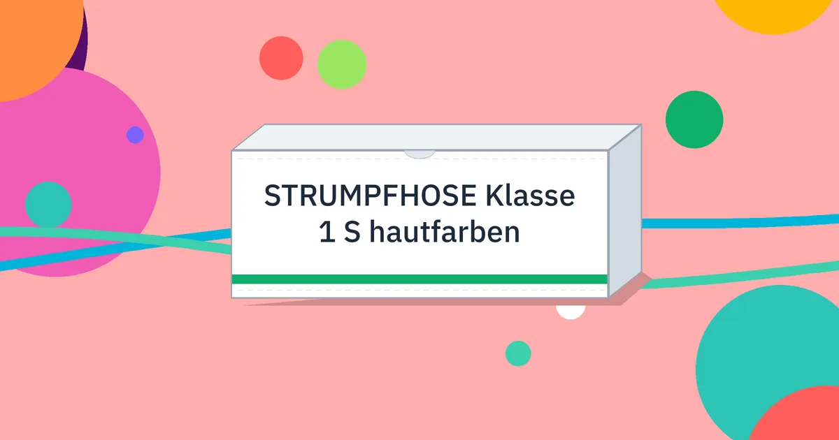 Symbolbild: Packung mit der Aufschrift STRUMPFHOSE Klasse 1 S hautfarben (PZN 19072410) – Verfügbarkeit und Bezug in Apotheken in Frankfurt am Main