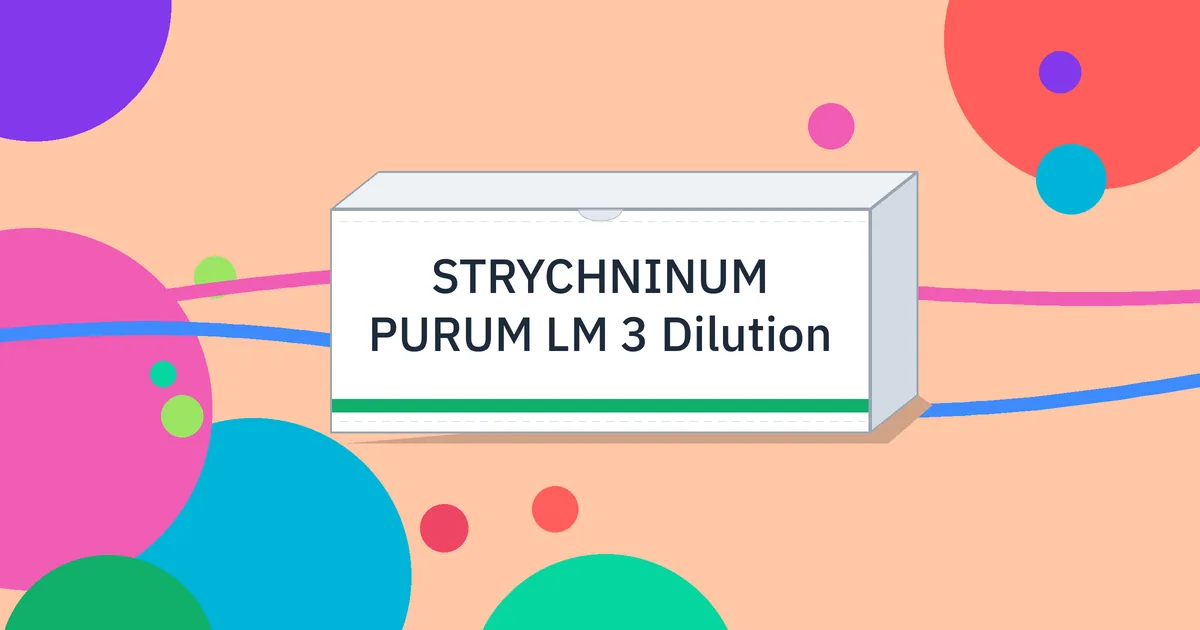 Symbolbild: Packung mit der Aufschrift STRYCHNINUM PURUM LM 3 Dilution (PZN 13207530) – Verfügbarkeit und Bezug in Apotheken in Frankfurt am Main