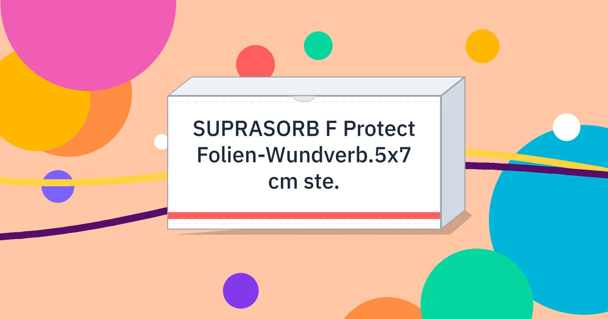 Symbolbild: Packung mit der Aufschrift SUPRASORB F Protect Folien-Wundverb.5x7 cm ste. (PZN 19251101) – Verfügbarkeit und Bezug in Apotheken in Frankfurt am Main