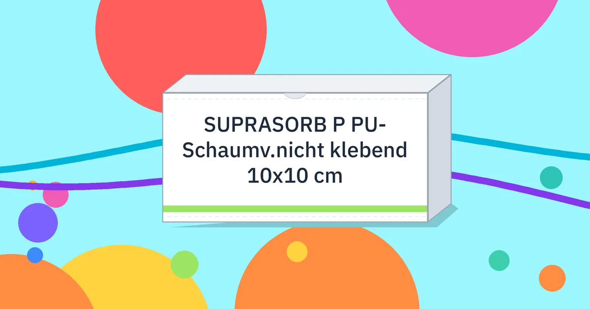 Symbolbild: Packung mit der Aufschrift SUPRASORB P PU-Schaumv.nicht klebend 10x10 cm (PZN 15659911) – Verfügbarkeit und Bezug in Apotheken in Frankfurt am Main