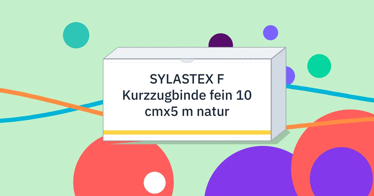 Symbolbild: Packung mit der Aufschrift SYLASTEX F Kurzzugbinde fein 10 cmx5 m natur (PZN 17176370) – Verfügbarkeit und Bezug in Apotheken in Frankfurt am Main