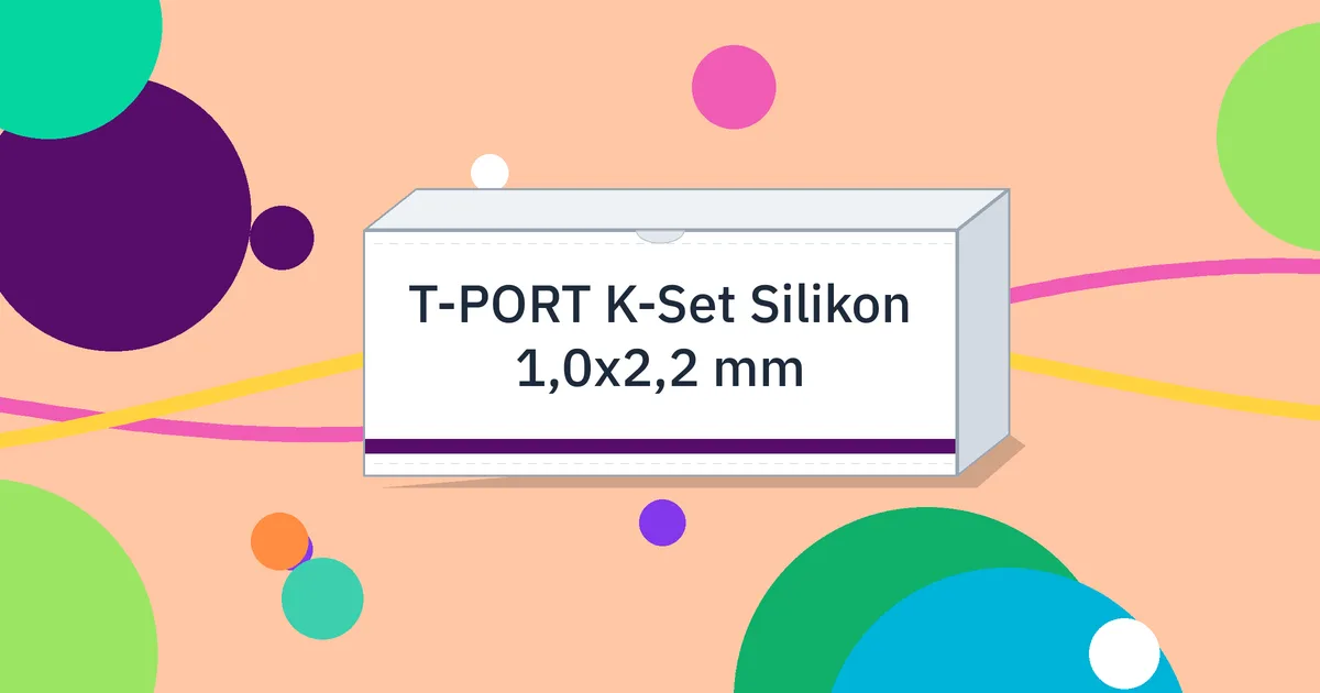 Symbolbild: Packung mit der Aufschrift T-PORT K-Set Silikon 1,0x2,2 mm (PZN 17588842) – Verfügbarkeit und Bezug in Apotheken in Frankfurt am Main