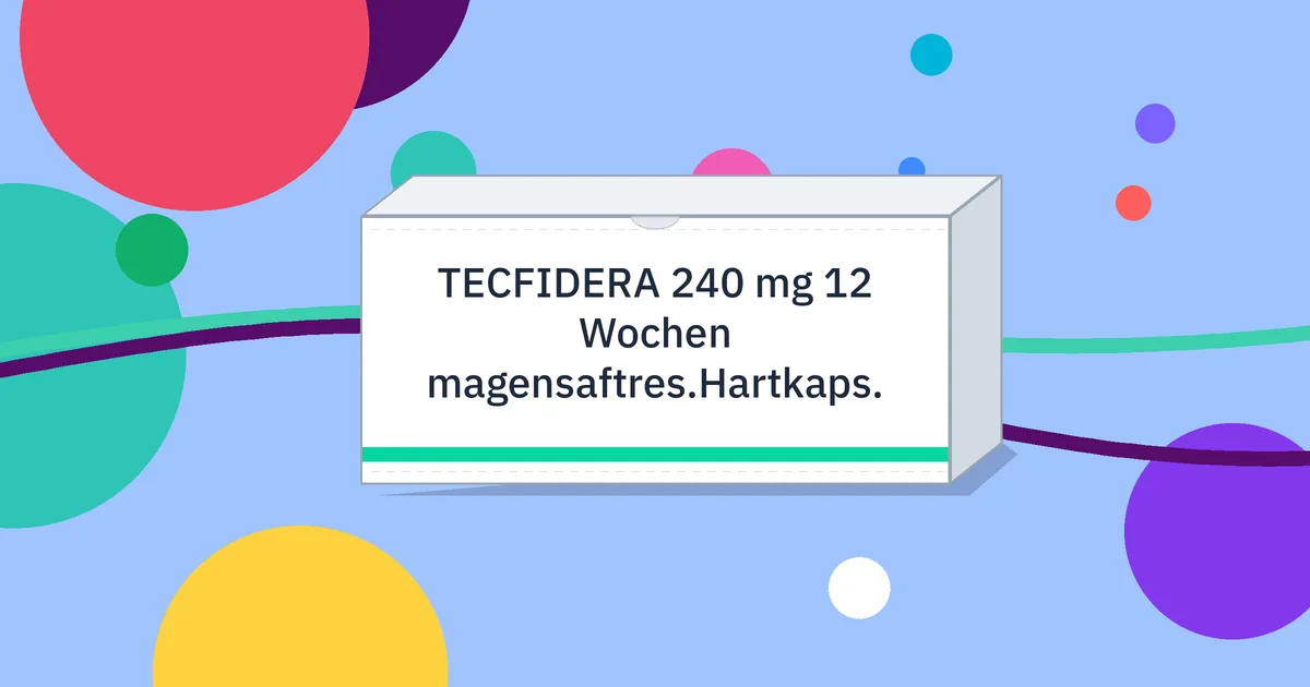 Symbolbild: Packung mit der Aufschrift TECFIDERA 240 mg 12 Wochen magensaftres.Hartkaps. (PZN 20586835) – Verfügbarkeit und Bezug in Apotheken in Frankfurt am Main