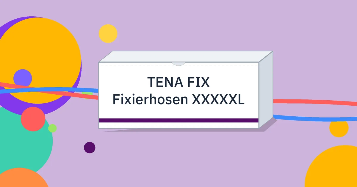 Symbolbild: Packung mit der Aufschrift TENA FIX Fixierhosen XXXXXL (PZN 13589827) – Verfügbarkeit und Bezug in Apotheken in Frankfurt am Main