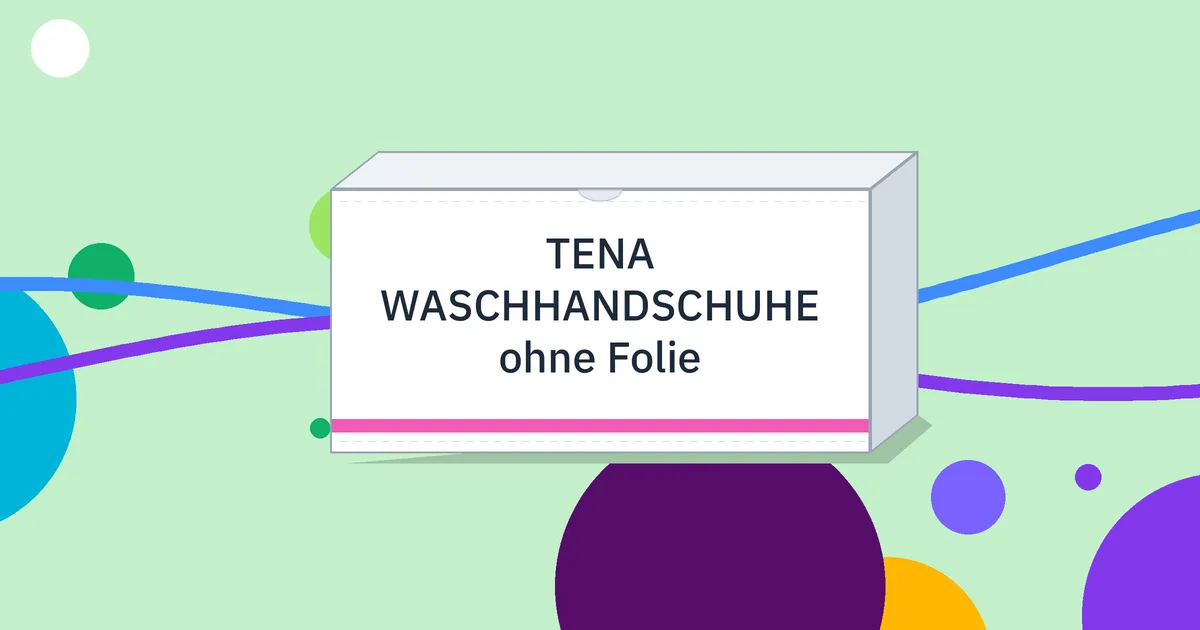 Symbolbild: Packung mit der Aufschrift TENA WASCHHANDSCHUHE ohne Folie (PZN 07653656) – Verfügbarkeit und Bezug in Apotheken in Frankfurt am Main