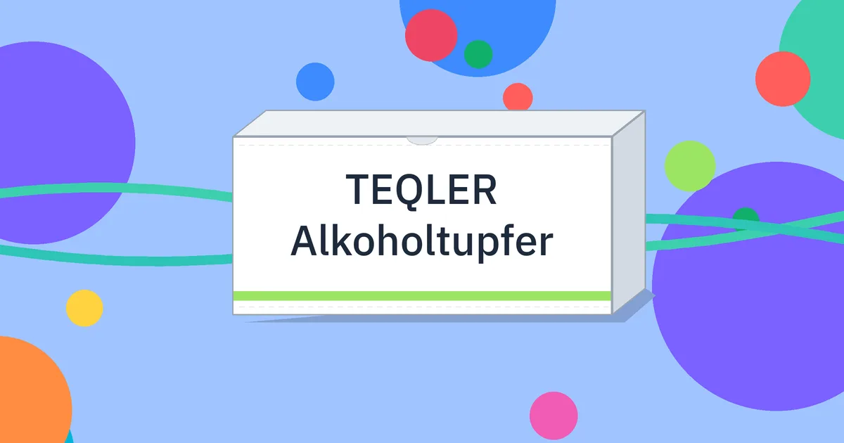Symbolbild: Packung mit der Aufschrift TEQLER Alkoholtupfer (PZN 18605755) – Verfügbarkeit und Bezug in Apotheken in Frankfurt am Main