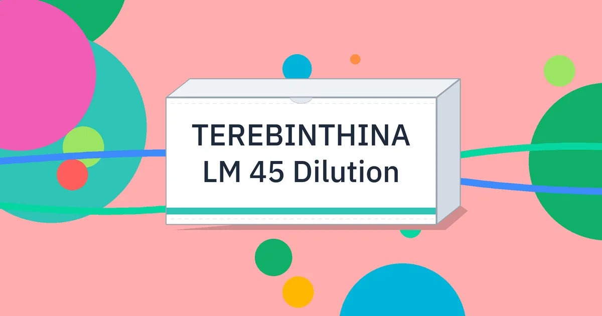 Symbolbild: Packung mit der Aufschrift TEREBINTHINA LM 45 Dilution (PZN 13216842) – Verfügbarkeit und Bezug in Apotheken in Frankfurt am Main
