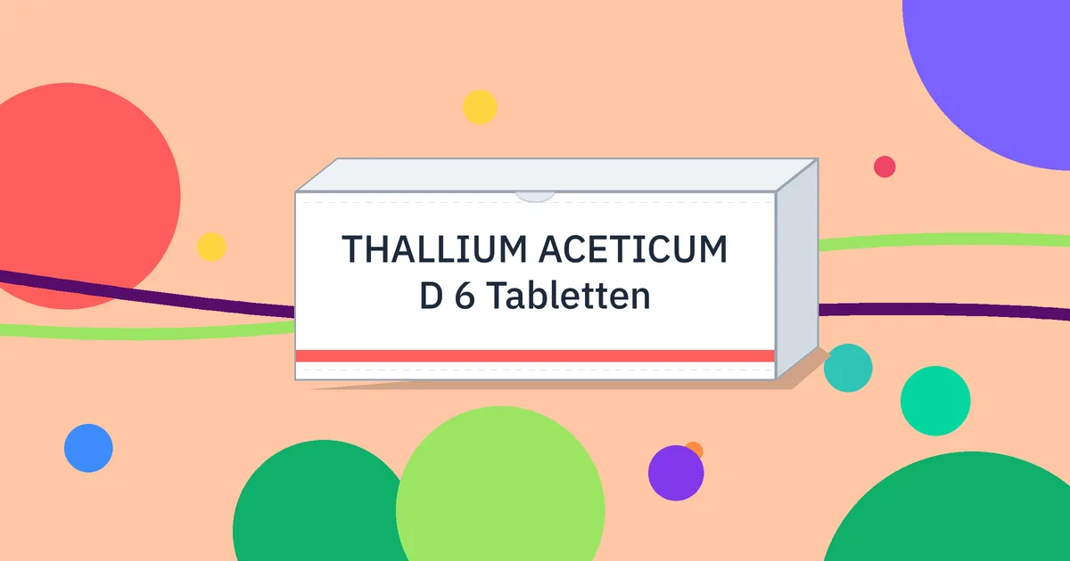 Symbolbild: Packung mit der Aufschrift THALLIUM ACETICUM D 6 Tabletten (PZN 02119722) – Verfügbarkeit und Bezug in Apotheken in Frankfurt am Main