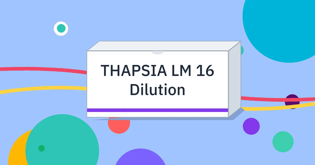 Symbolbild: Packung mit der Aufschrift THAPSIA LM 16 Dilution (PZN 13690029) – Verfügbarkeit und Bezug in Apotheken in Frankfurt am Main