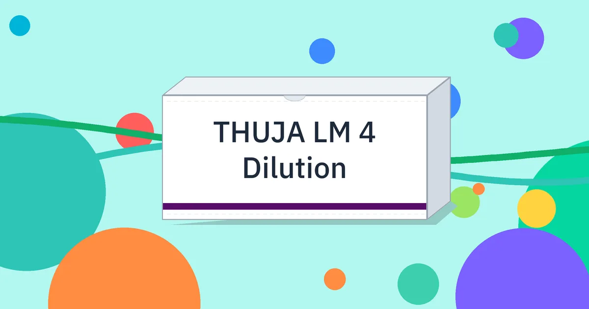 Symbolbild: Packung mit der Aufschrift THUJA LM 4 Dilution (PZN 13221990) – Verfügbarkeit und Bezug in Apotheken in Frankfurt am Main
