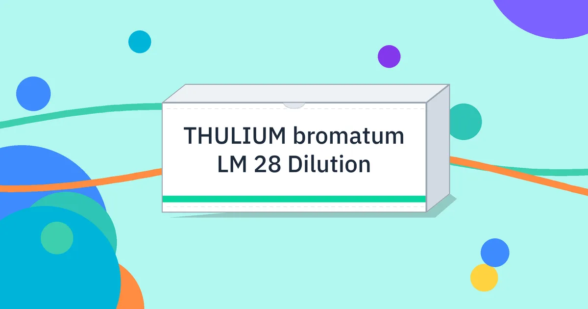 Symbolbild: Packung mit der Aufschrift THULIUM bromatum LM 28 Dilution (PZN 13691247) – Verfügbarkeit und Bezug in Apotheken in Frankfurt am Main