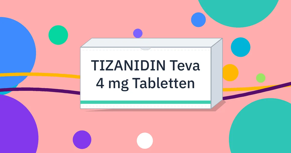 Symbolbild: Packung mit der Aufschrift TIZANIDIN Teva 4 mg Tabletten (PZN 06681225) – Verfügbarkeit und Bezug in Apotheken in Frankfurt am Main